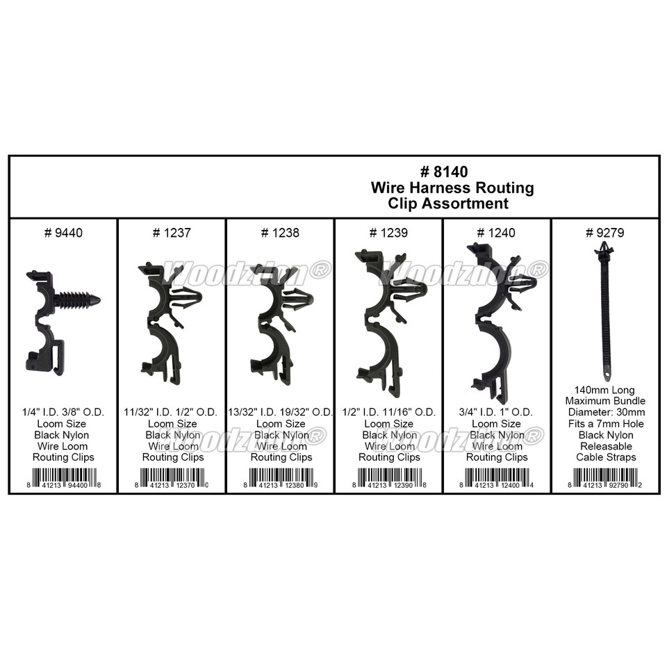 132x Wiring Harness Wire Loom Routing Clips Assortment Convoluted ...