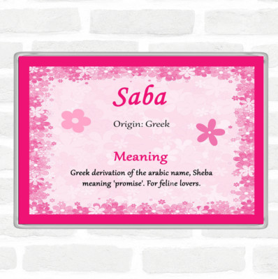 Saba Name Meaning Jumbo Fridge Magnet Pink | eBay UK