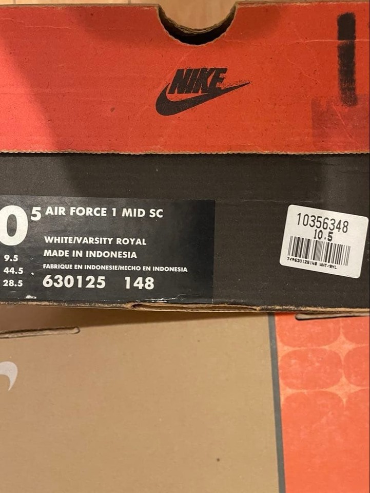 Nike Air Force 1 Mid sc jewel royal 630125-148 DSVINTAGE W/BOX 10.5 ...