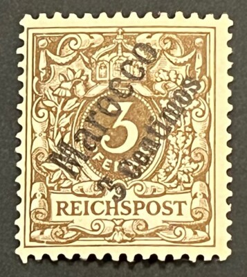 Travelstamps: GERMANY GERMAN MOROCCO STAMPS 3pf/3Cent Mint OG H UnWMK ...