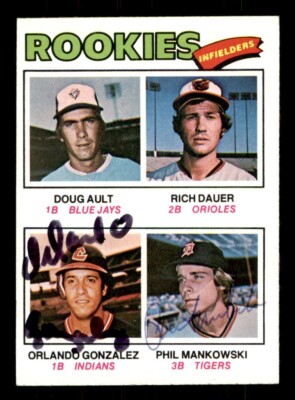 1977 Topps Baseball #477 Rookies (Gonzalez, Mankowski) Signed Auto (no ...