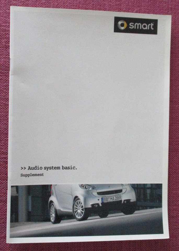 (2010) SMART FORTWO BASIC AUDIO RADIO HANDBOOK - OWNERS MANUAL - USER ...