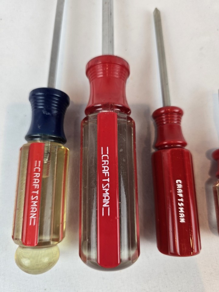 5 pc lot Vintage Craftsman Phillips & Flat Head Screwdrivers Set USA ...