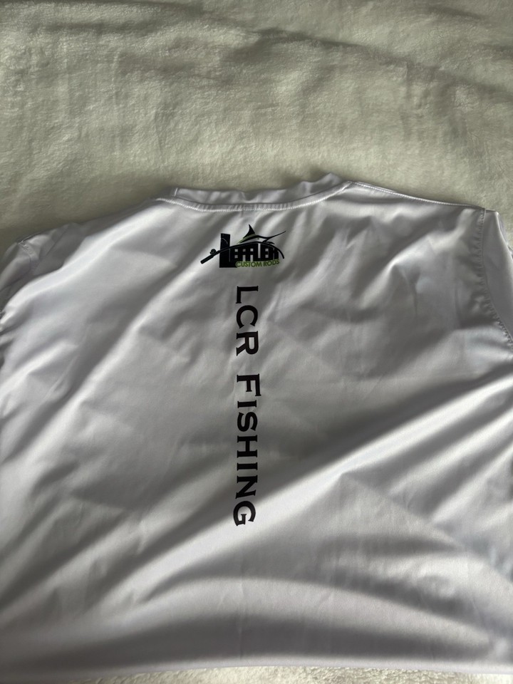 Leffler Custom Rods Fishing White Long Sleeve Polyester XL Crew Neck T ...