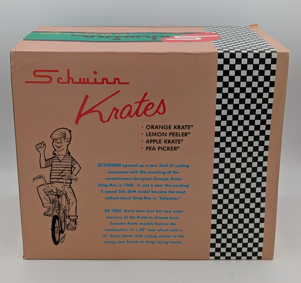 Schwinn Sting-ray Orange Krate Bicycle Model, Museum Quality 1:6 Ratio ...