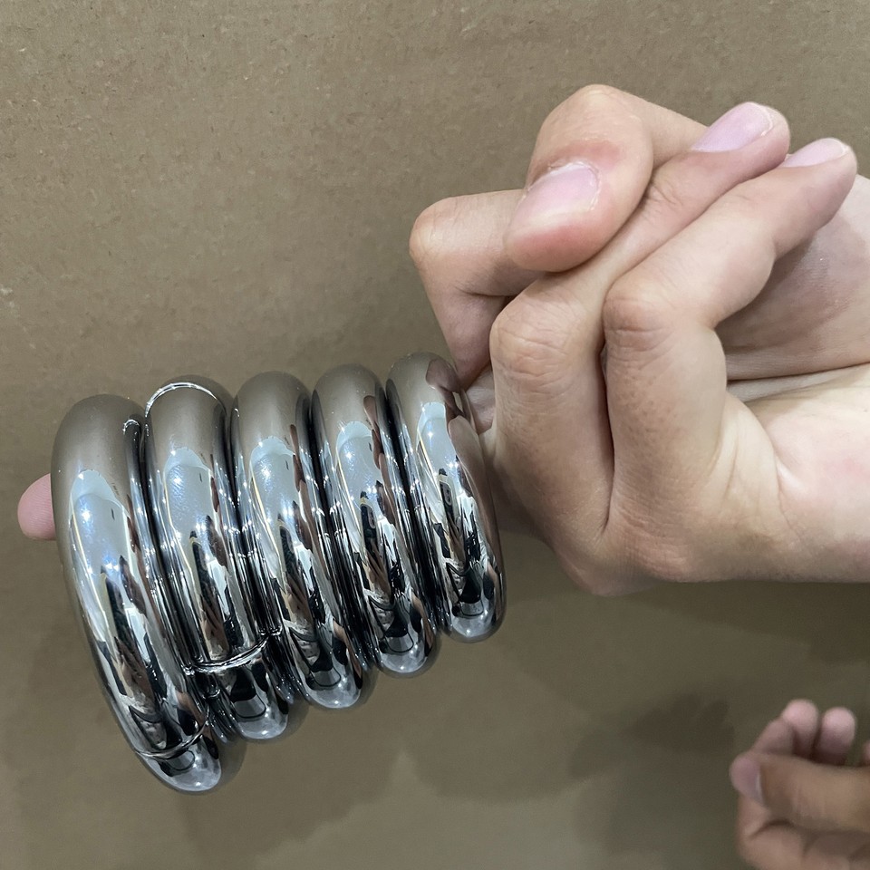 Stainless Steel Ball Stretcher Weight Magnetic Testicle Ring Enhancer ...