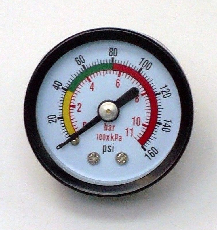 1/8" PT Water Pressure Gauge Meter 0-160 psi for Reverse Osmosis System ...