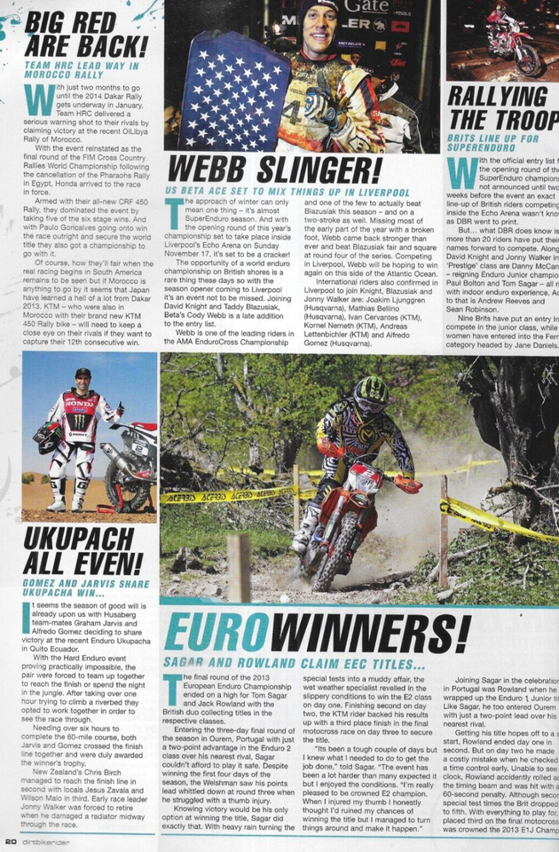 Dirt Bike Rider Magazine Kristian Whatley Team Ireland Limited Edition ...