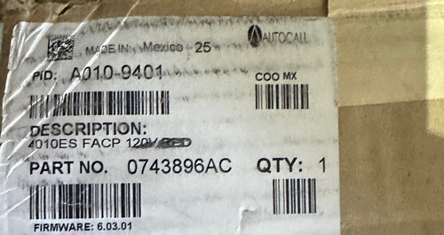 Simplex 4010ES FACP 120V Red A010-9401 Addressable Fire Control Unit | eBay