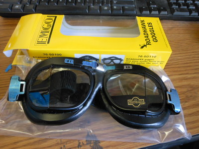 NOS Emgo Roadhawk Flyer Black Smoke Split Goggles Motorcycle Red Baron ...