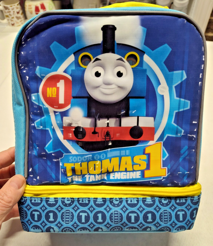 THOMAS THE TRAIN BOYS 2 COMPARTMENT LUNCH BAG ZIP CLOSURE BLUE MULTI ...
