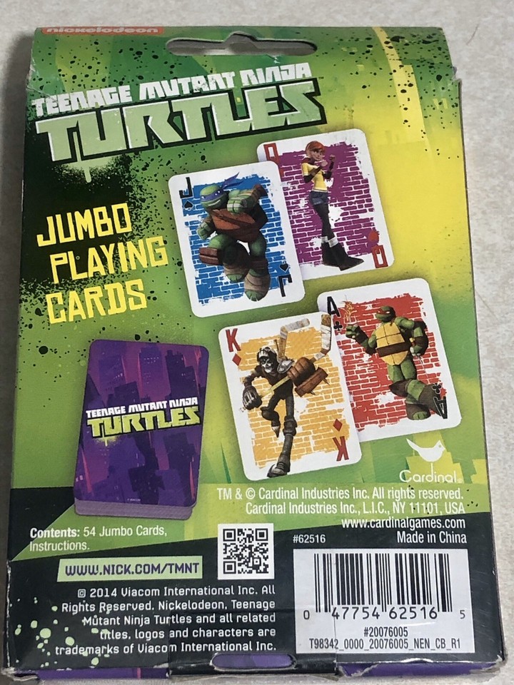 Nickelodeon 2014 Teenage Mutant Ninja Turtles Jumbo Playing Cards TMNT ...