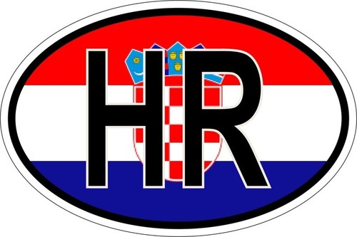 Sticker Oval Flag Code Country Hr Croatia | eBay