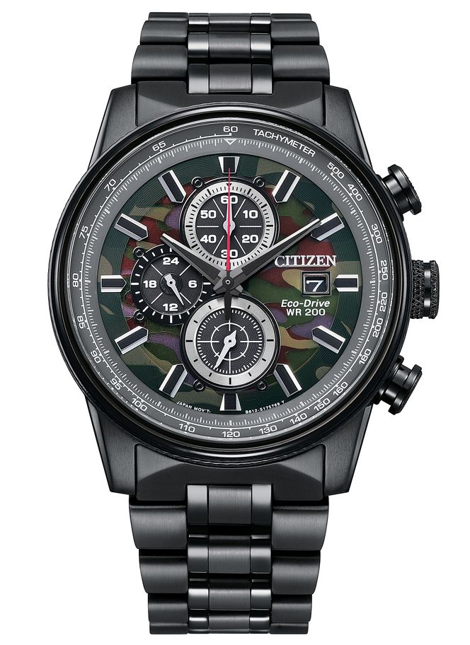 Citizen Nighthawk Green CA0805-53X Camo Dial Stainless Steel Bracelet ...