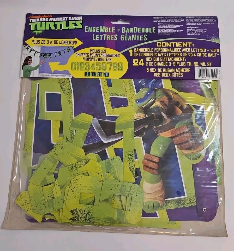 TMNT 10' Jumbo "Happy Birthday" Kids Letter Banner, Add-Any-Age | eBay