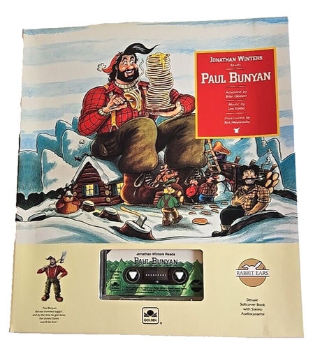 1992 Paul Bunyan Rabbit Ears Book & Cassette Golden Jonathan Winters ...