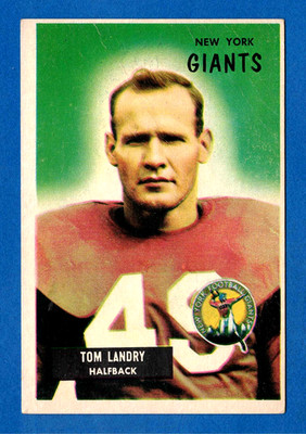 1955 BOWMAN #152 TOM LANDRY NEW YORK GIANTS CARD -- CREASES | eBay