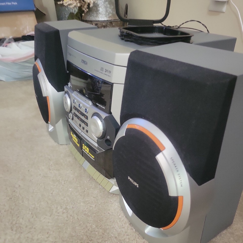 Philips FW-C255 Shelf Stereo System HiFi CD Changer Cassette Deck AM/FM ...