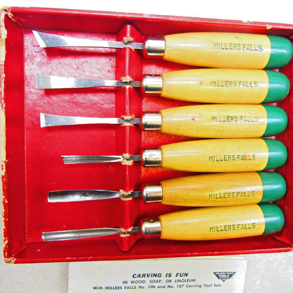 Millers Falls wood carving tool set, No. 106 | eBay