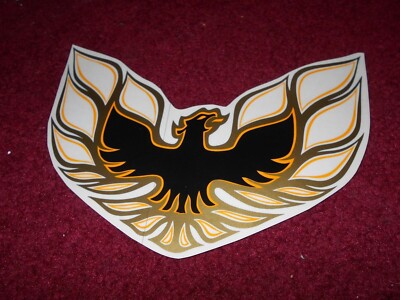 1976 PONTIAC FIREBIRD TRANS-AM HOOD BIRD DECAL TRANSFER NEW GOLD 8 1/2 ...