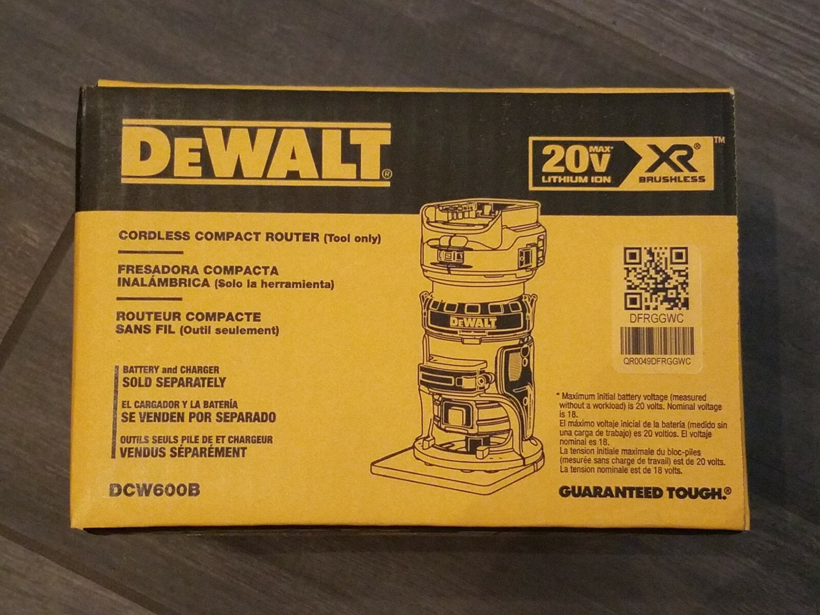 Dewalt DCW600B 20V Max Cordless Brushless Router - NEW - FREE SHIPPING!!