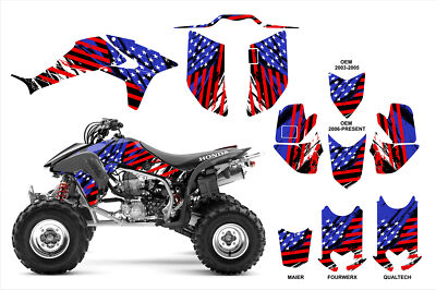 TRX 450R graphics sticker kit for Honda ATV American Flag Stripes | eBay
