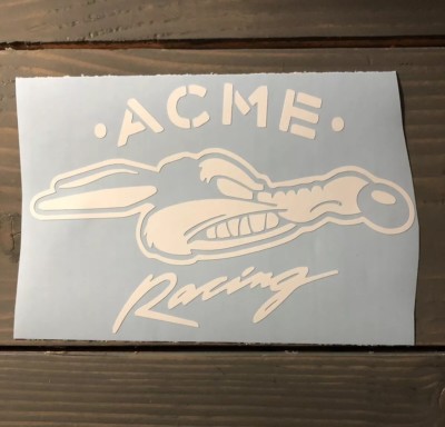 ACME RACING Wile E Coyote Vinyl Window Decal Sticker 7" x 4" Choose ...