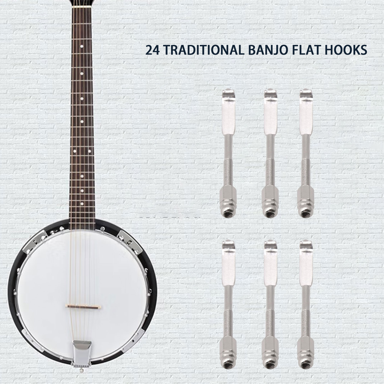 Banjo Hook Brackets,Banjo Nuts Set Accessory 24Pcs Banjo Hooks ...