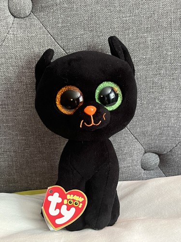 Ty Beanie Boos Shadow Halloween Black Cat Orange Green Glitter Eyes | eBay