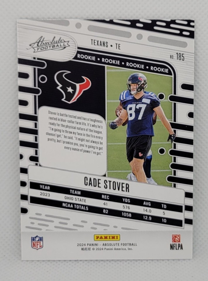 💥 2024 Absolute Cade Stover Rookie Texans #110 RC Card | eBay