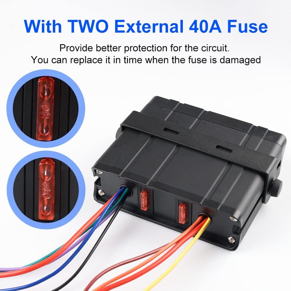 6 Gang 12V DC 40A On/Off Rocker Switch Panel Control Box for Jeep Auto ...