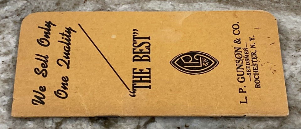 L.P. GUNSON & CO. Rochester NY Farming Seed Memo Booklet 1947 Memo Book ...