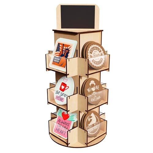 DS THE DISPLAY STORE 3 Tier Rotating Sticker Display Stand For Vendors ...