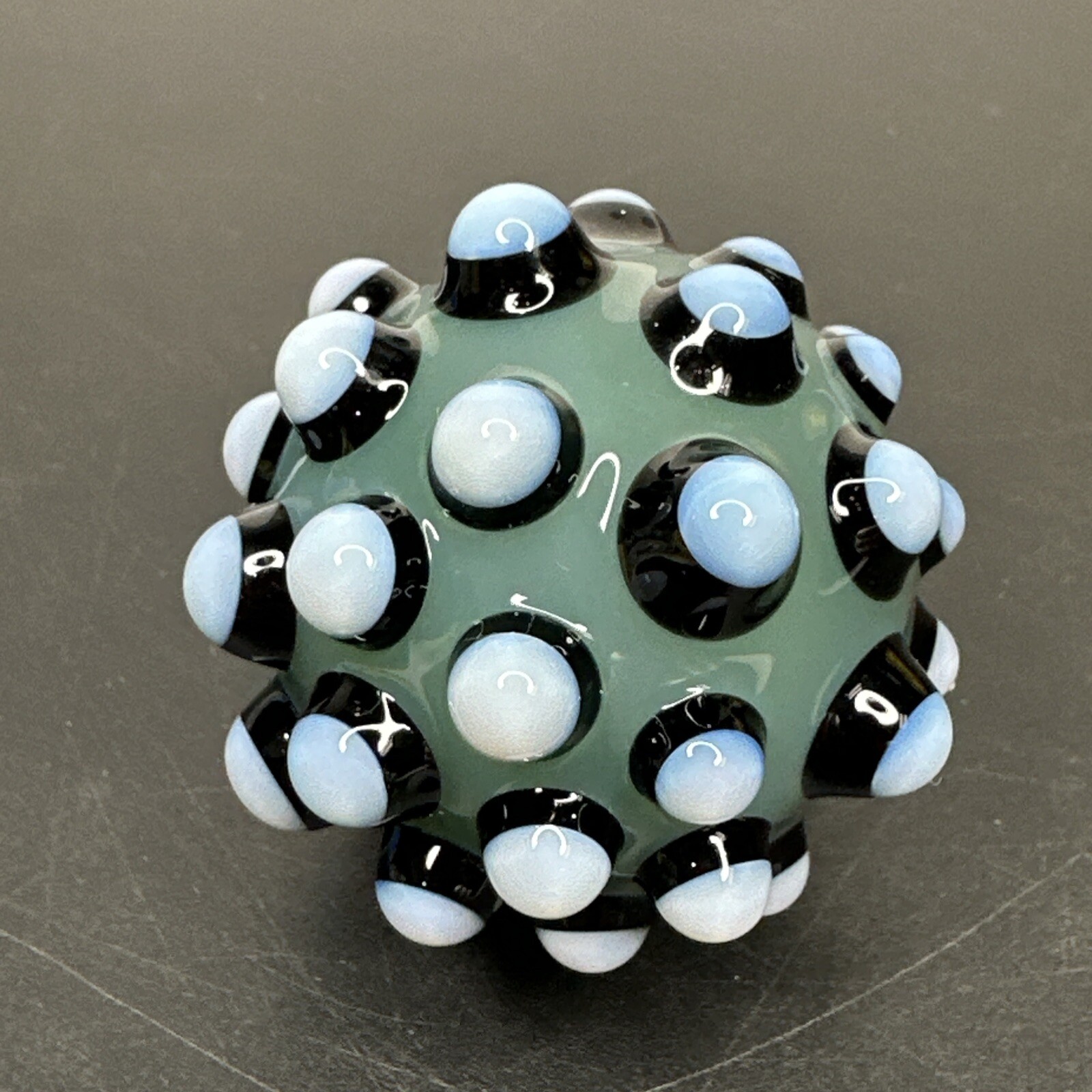 Handmade Art Glass Hobnail Marble 1.62" Contemporary Multicolor Bumpy ...