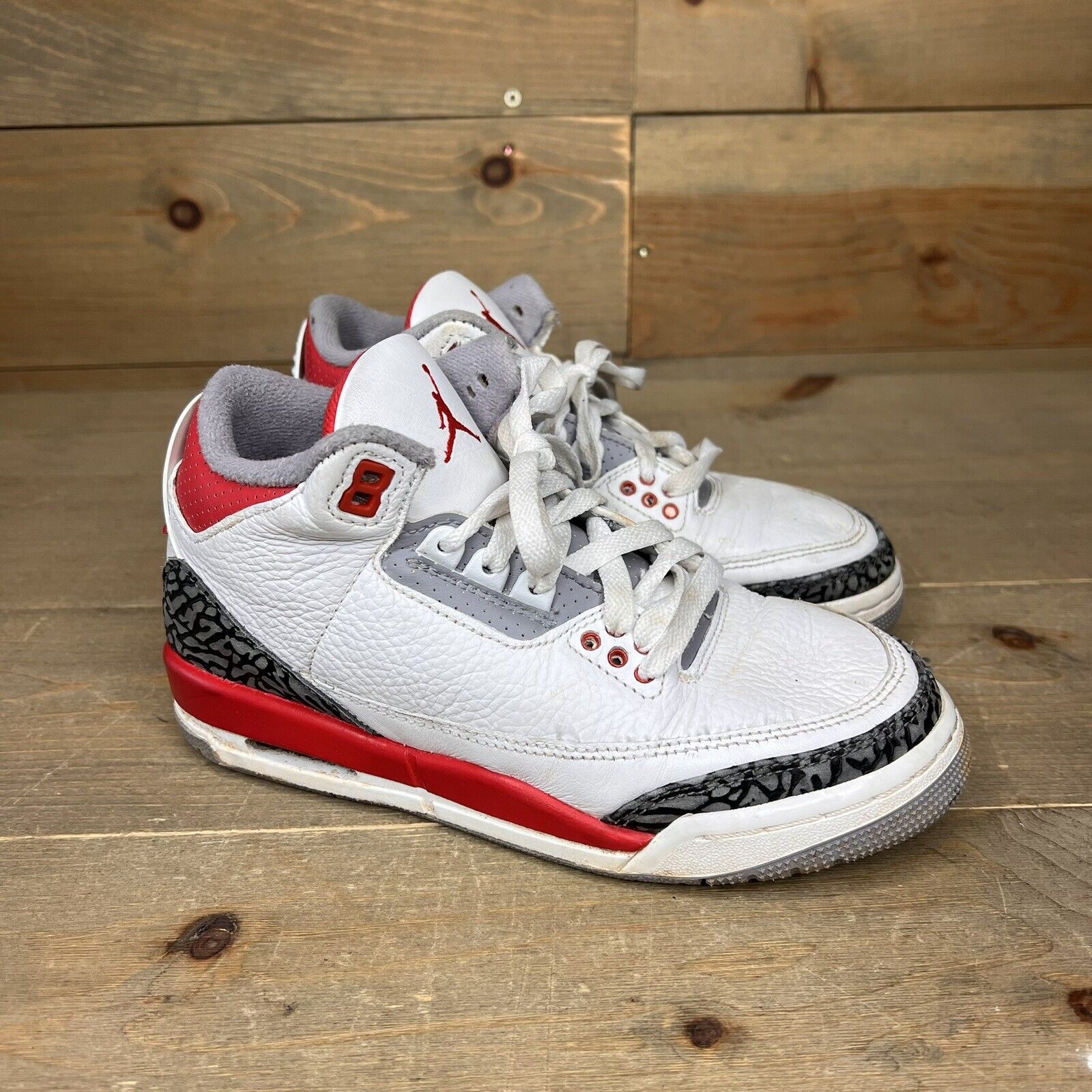Nike Air Jordan 3 Retro Fire Red White Dm0967 160 Gs Youth Size 4 5y Us