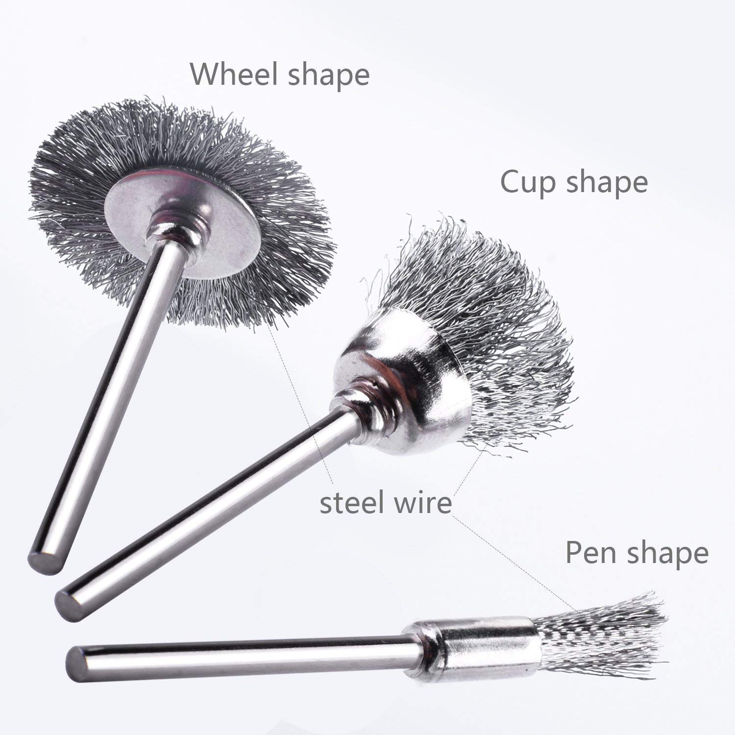 60 Pcs Wire Brushes Set Steel Wire Wheels Pen Brushes Set Kit ...