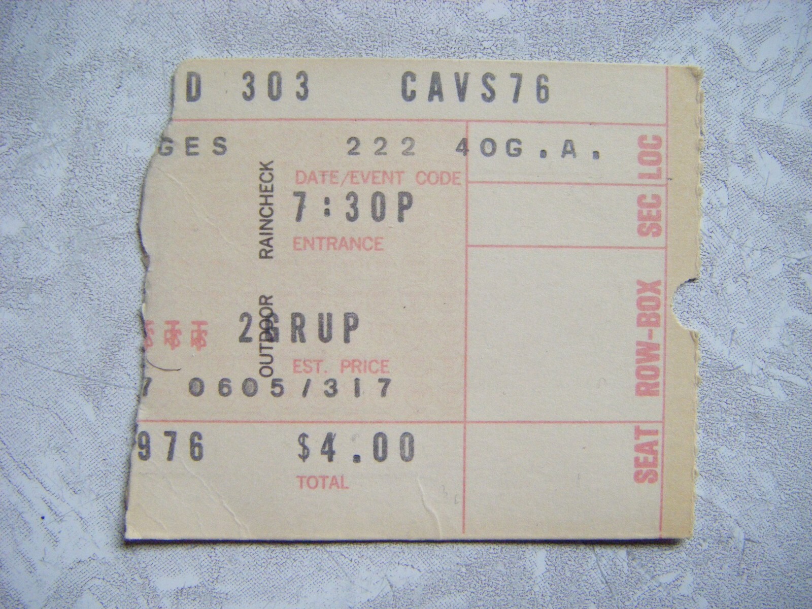 1976 Cleveland Cavaliers Ticket Stub Richfield Coliseum 2-22-76 | eBay
