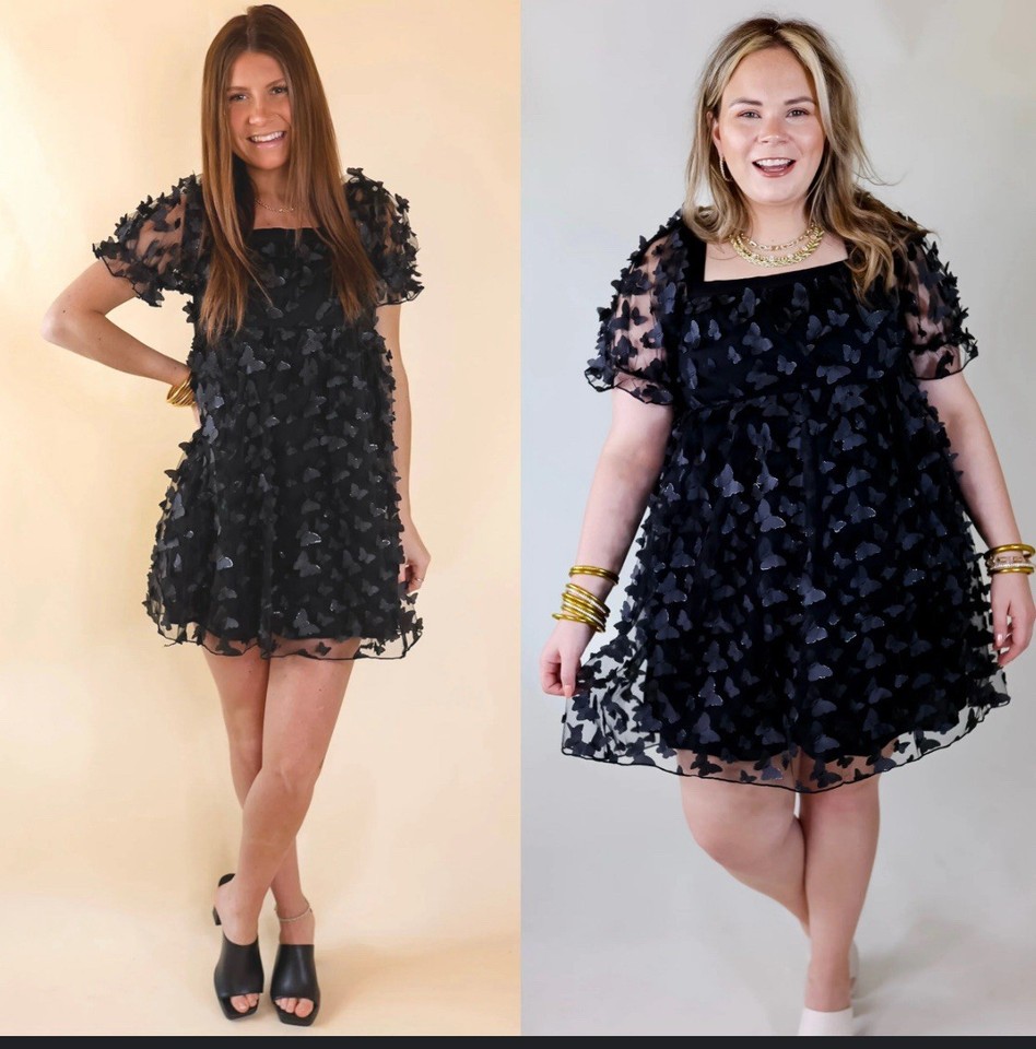 MABLE Butterfly Babydoll Sheer Short Sleeve Mini Dress SIZE S valentine ...