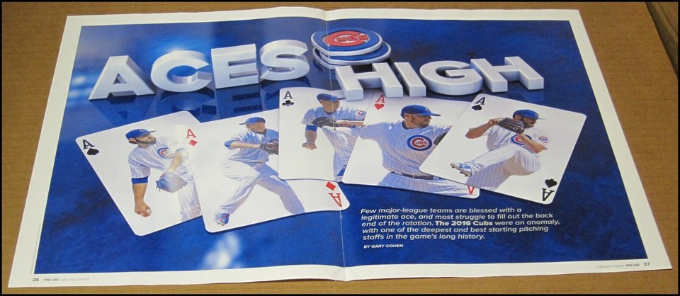 2016 Chicago Cubs Foldout Jon Lester Jake Arrieta John Lackey Kyle ...