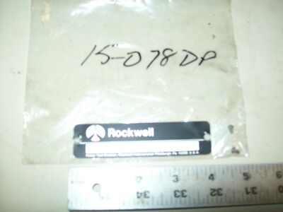 Model & Serial No. Nameplate From Rockwell Drill Press Mod.15-081 ...
