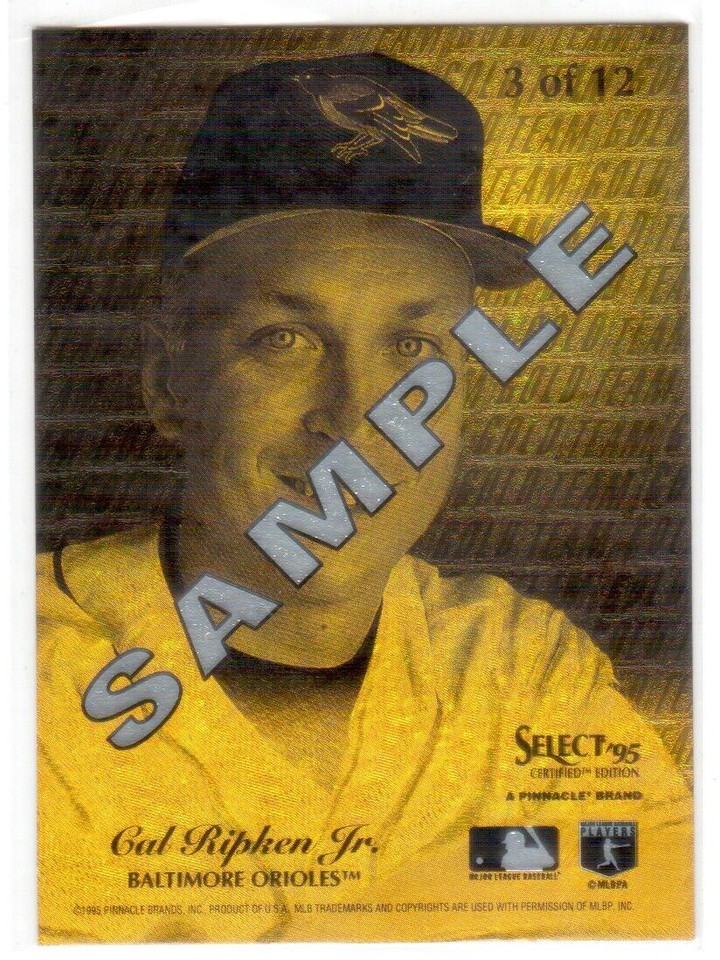 1995 Select Certified GOLD CAL RIPKEN JR. #3 OF 12 Rare Sample | eBay