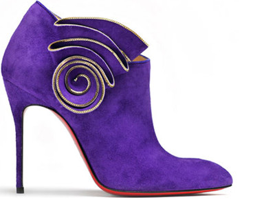 $1395 NEW Christian Louboutin MRS Baba 100 Ankle Boots Purple Suede ...