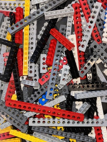 LEGO TECHNIC Bulk Lot Studed Beams Bricks Only 1x4 1x6 1x8 1x16 50 ...