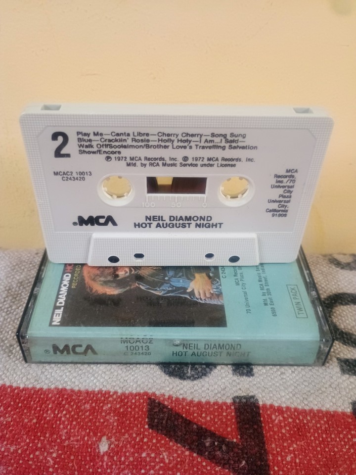 Neil Diamond Hot August Night Recorded in Concert Cassette 1972 MCA | eBay