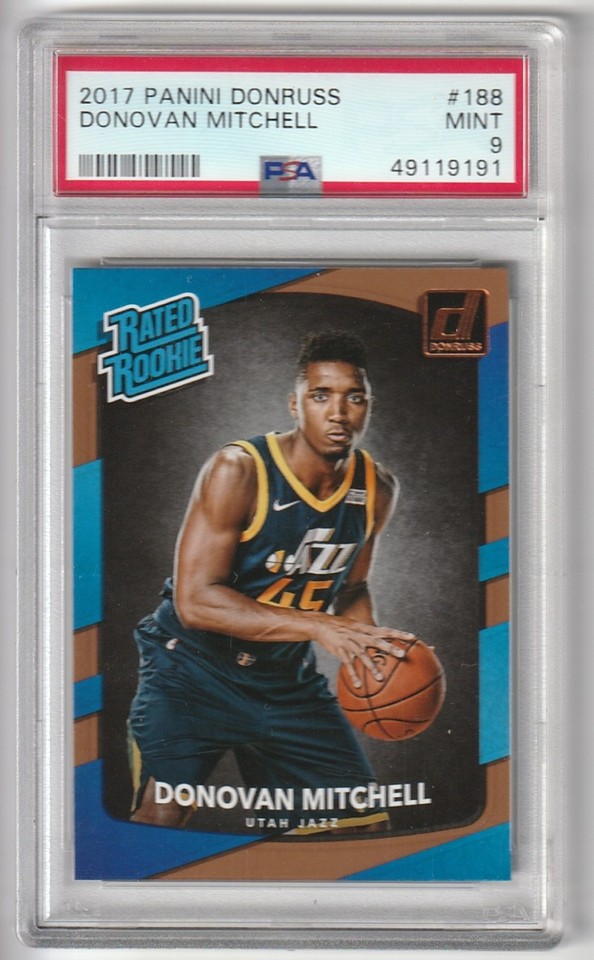 2017-18 Panini Donruss - #188 Donovan Mitchell - Rated Rookie RC PSA 9 ...