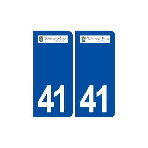 41 Savigny sur Braye logo autocollant plaque immatriculation stickers ...