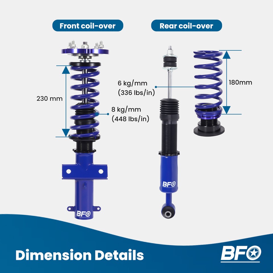 BFO Complete Coilover Kits For Ford Mustang 2005-2014 Adj. Height ...