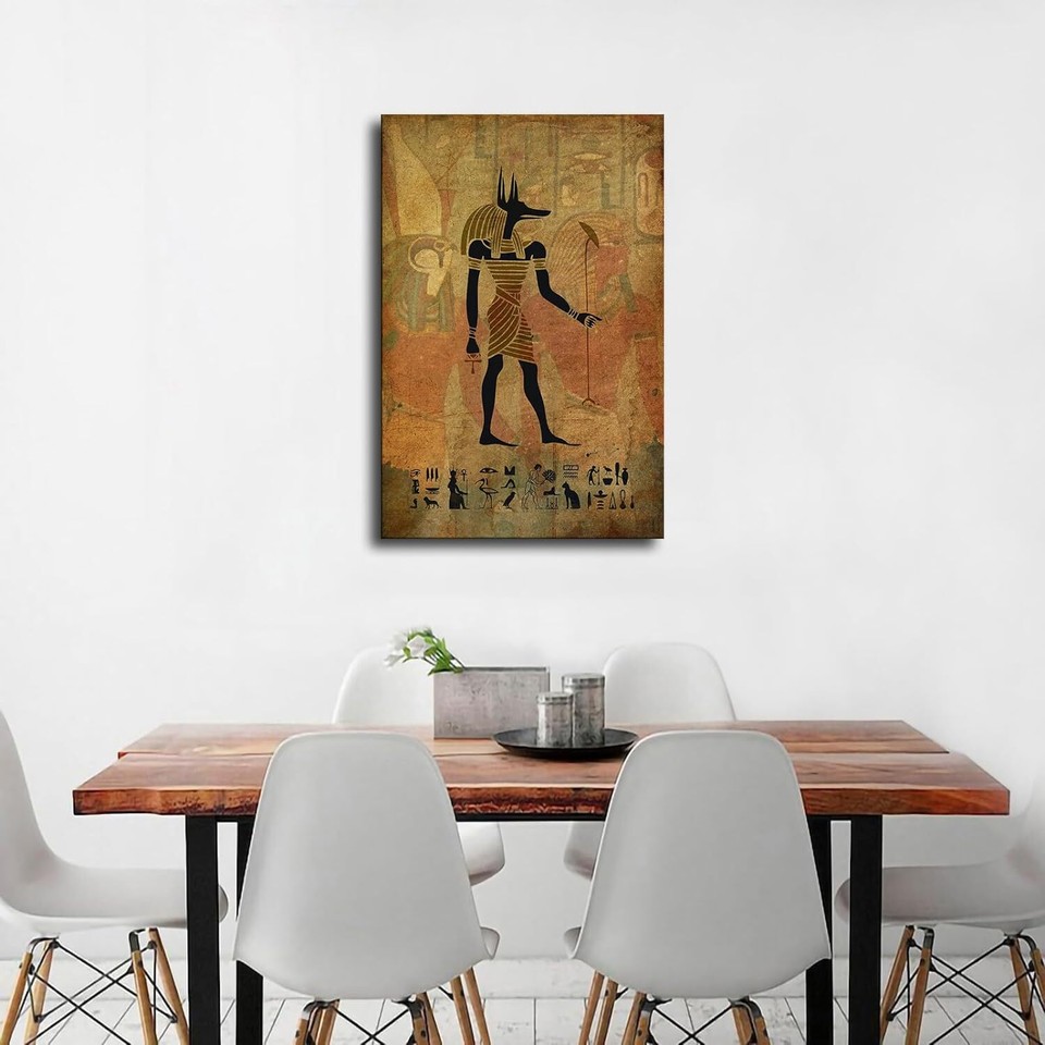 Ancient Egypt Hieroglyphs Grim Reaper Anubis Poster Canvas Painting ...