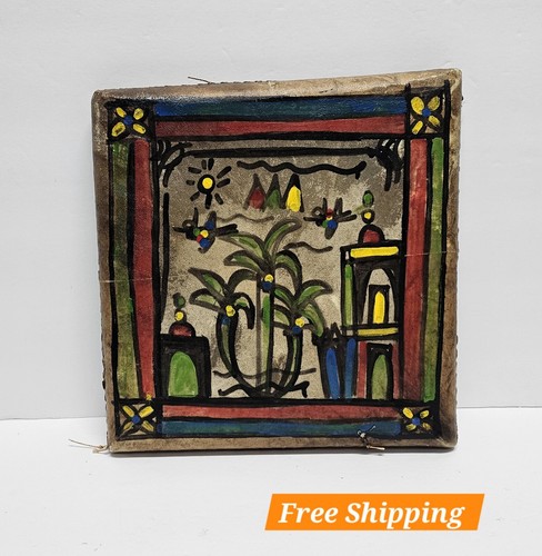 Vintage African Berber Moroccan Adufe Square Drum Hide Leather ...