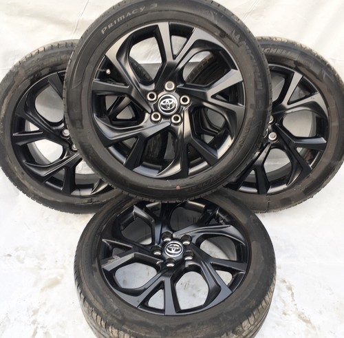 4x 18” GENUINE TOYOTA C-HR BLACK ALLOY WHEELS SET MICHELIN TYRES CHR ...